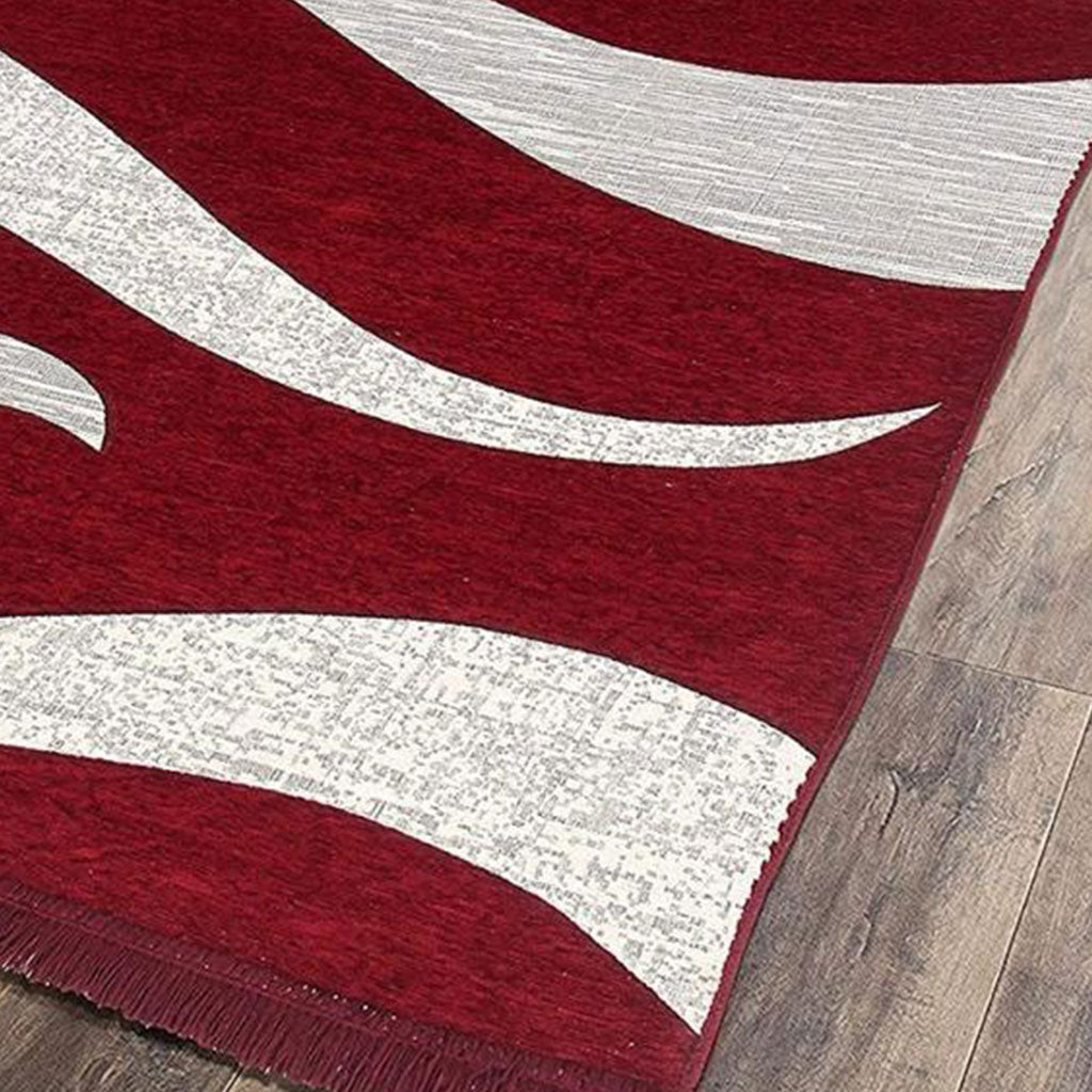 Wave Design Exclusive Velvet Carpets ( Red, 5*7 Feet ) – Decorbajar